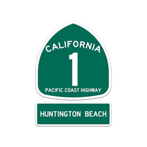 Amazon.com: PCH 1 Huntington Beach Sign Sticker Decal - Self Adhesive ...