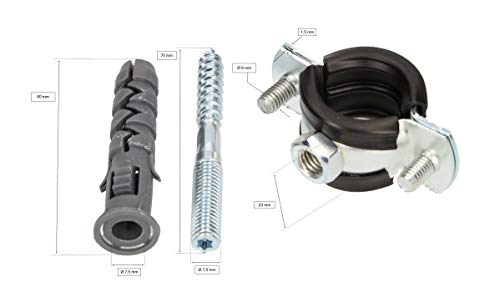 KOTARBAU Set of 10 Pipe Clamps 3/4 Inch with Rubber Insert Vibration ...