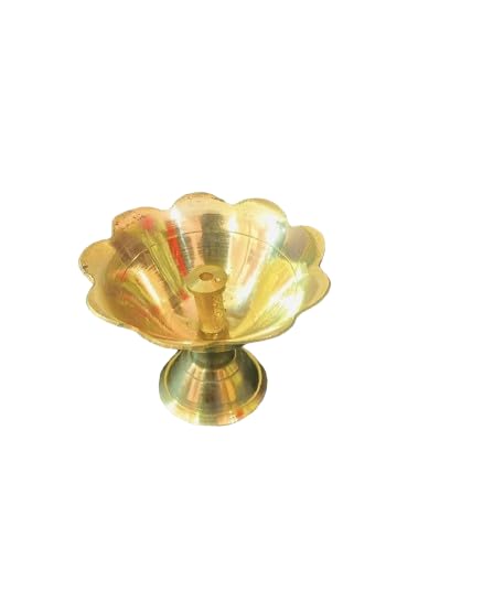 Buy Brass Diya Oil lamp /Pital Jyot Diva/Pooja Deepak/Table Diaa ...