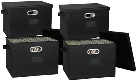 Amazon.com: onvvippiv Vinyl Record Storage Box with Lock, Fireproof ...