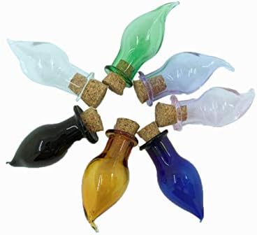 Amazon.com: Mini Glass Color Bottles Rectangle Cute Bottles With Cork ...