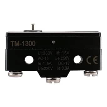 Amazon.com: Baomain Micro Switch TM-1300 Pin Plunger Actuator Momentary AC 380V 15A Screw ...