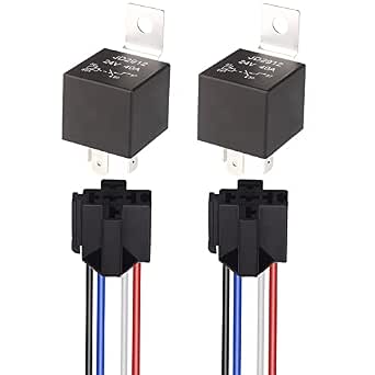 Gebildet 2pcs JD2912 Car Relay Harness 24V 40A 4 Pin SPST 12AWG Harness ...