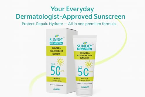 Sundey Cera Lotion SPF 50 Sunscreen with Ceramide & Hyaluronic Acid ...