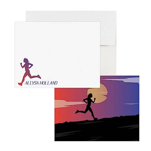 Amazon.com: Personalized Runner Note Cards with Envelopes, Marathon ...