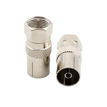 Poemtian 2 PCS F-Type Male to TV9.5 Female Adapter Cable TV Connector ...