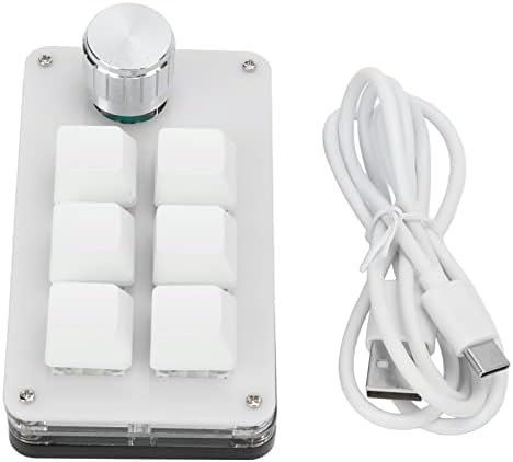 6 Key Keypad,Programming Macro Keyboard with Knob Green Switch Mini One ...