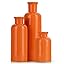 Amazon.com: Orange Ceramic Vase Set for 3, Modern Minimalist Decor Boho ...