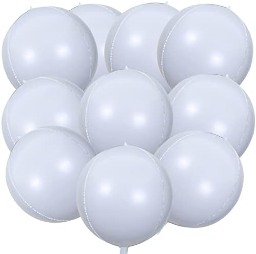 Amazon.com: White Foil Balloon Round Shaped Mylar Helium Balloons ...