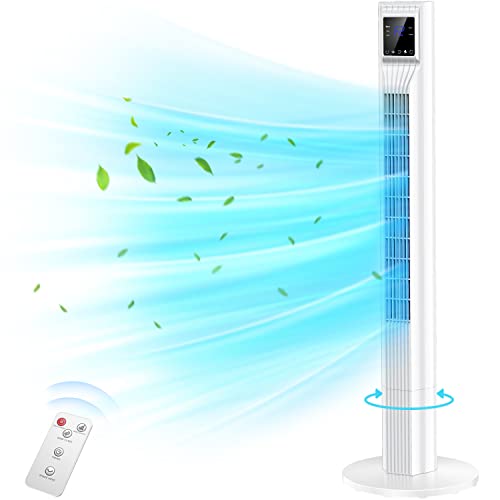 TRUSTECH Oscillating Tower Fan - 44 inch Tower Fan with Remote Control ...