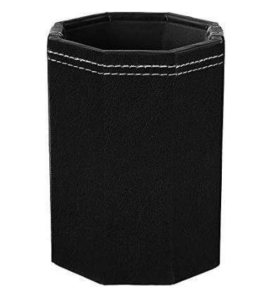 Leather Pen Stand, Hexagonal Pencil Holders, Stylish Desk Organizer for ...