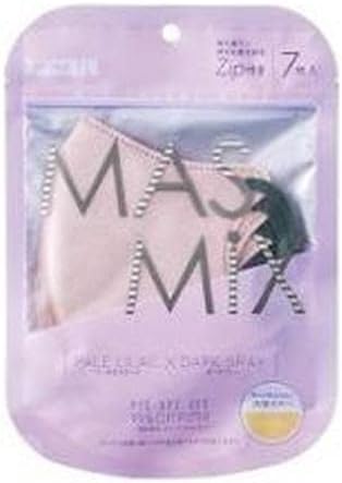 Amazon.co.jp: MASMiX(マスミックス) マスク 7枚 (ペールライラック×ダークグレイ) 5個セット : ドラッグストア