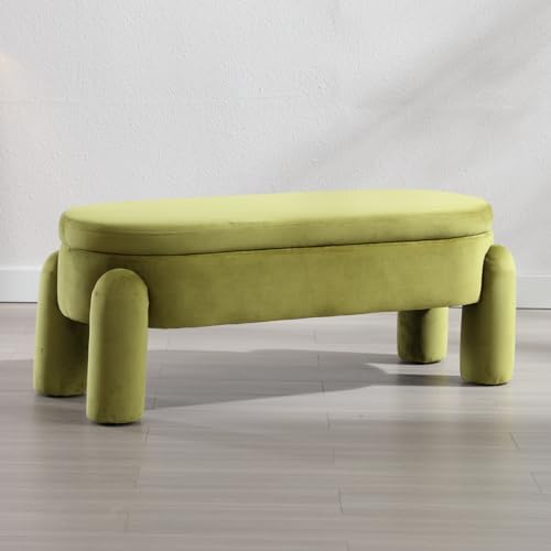 Amazon.com: LukeAlon Cute Velvet Storage Bench, Upholstered 45" Wide ...