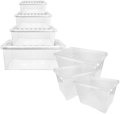 Plastic Storage House Moving Container Boxes Sizes 12L, 20L, 27L, 32L ...