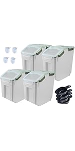 Amazon.com: RUIAN 2Pcs Large Flour Storage Container Bin 25Lb Airtight ...