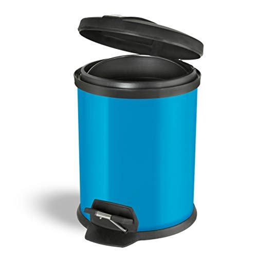 KICH Mild Steel Dustbin with Plastic Bucket (10x15 inch; Blue ...