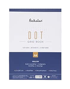 Scholar Premium Grid Books (120 Gsm thick paper with 40 sheets of 5 mm dot-grid, 5 mm Isometric ...