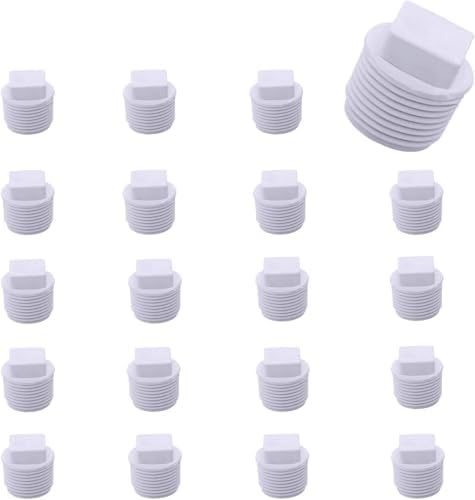 Amazon.com: 10Pcs White PVC Pipe Male Thread Plug,1/2 Inch Male ...