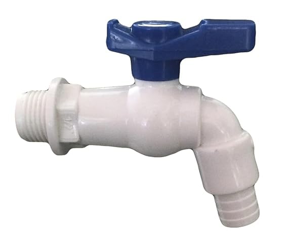 Polished PVC Plastic Bibcock Water Tap Pack of 2 (15mm) : Amazon.in ...