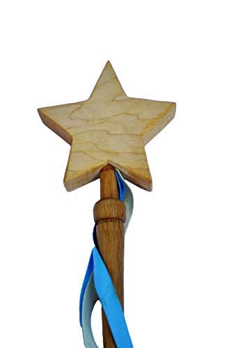Amazon.com: Wooden Star Wand with Ribbons and Turned Handle : Handmade ...