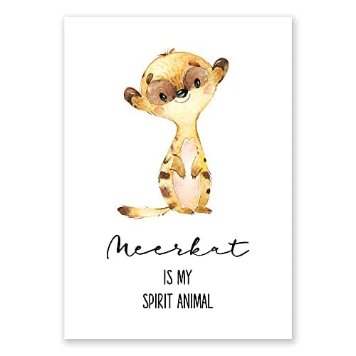 Meerkat Spirit Animal Print, Meerkat Quote Wall Art, Unframed : Amazon ...