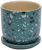 Amazon.com : Garden & Home Turquoise 4.5 Inch Indoor Ceramic Planter ...