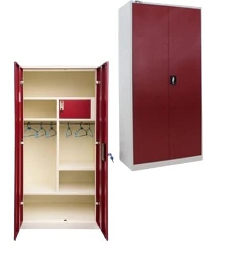 Furniture Bazaar Steel Wardrobe | 2 Door Large Almirah Cupboard with ...