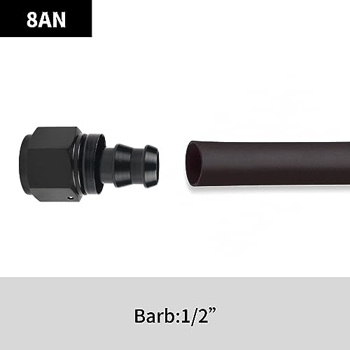 Snapklik.com : 8AN Straight Push Lock Hose Fitting Fuel Line Hose ...