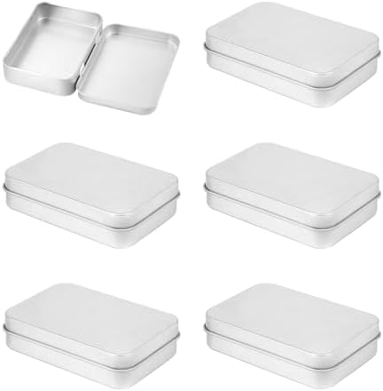 MAXQUU 6 Pieces Tin Cans with Lids, Mini Metal Cans, Portable Storage ...