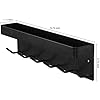 MyGift Black Metal Key Rack for Wall Entryway with Mail Holder and ...