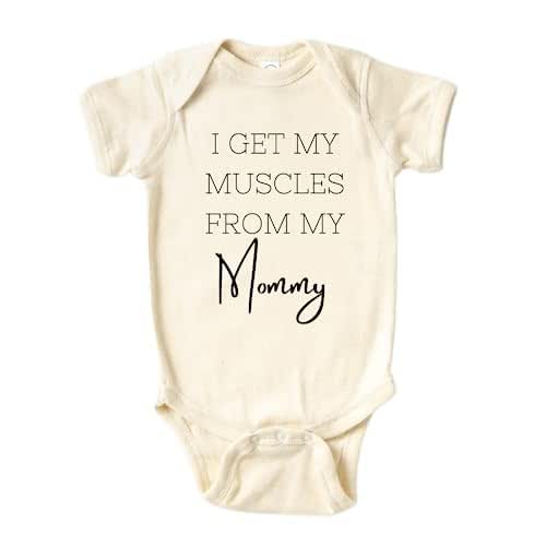 Amazon.com: I Get My Muscle from Mommy Baby Onesie® Funny Baby Outfit ...