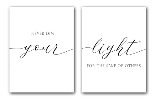 Amazon.com: Never Dim Your Light, Set of 2 Poster Prints, Home Wall ...