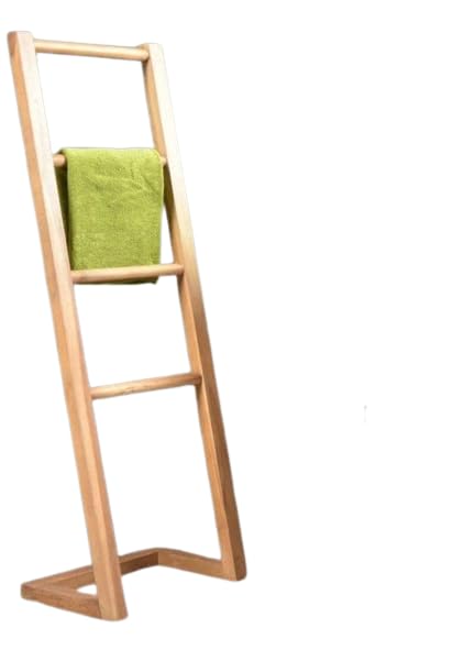 SGP 4 Tiers Teak Wooden Ladder Towel Rack for Wash Clothes, Bathroom ...