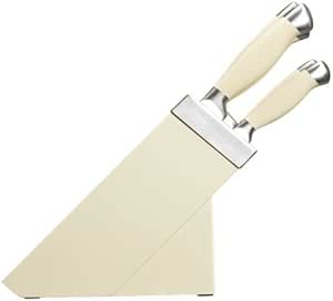 Kitchen Craft Coloured Knife Set with Matching Block - Cream : Amazon ...