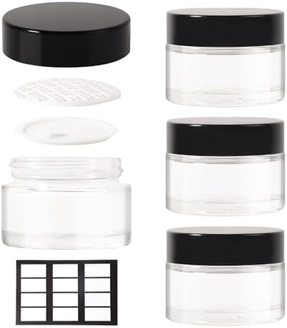 Amazon.com: ZIYIZE 1oz Glass Jars with Lids, 4 Pack Clear Small Glass ...