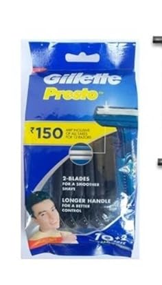 Gillette Razor Presto Disposable Manual Shaving Razor For Men (12 In 1 ...