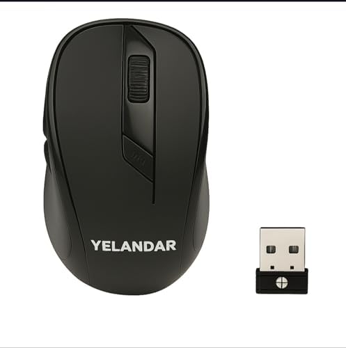 YELANDAR Wireless Mouse, 2.4G Ergonomic Computer Mouse with Silent ...