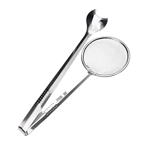 Buy EZLIFE Stainless Steel Oil-Frying Fried Food Spoon with Clip ...