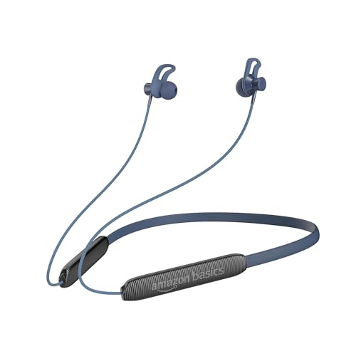 amazon basics in-Ear Wireless Neckband with Mic, Up to 22 Hours Play ...