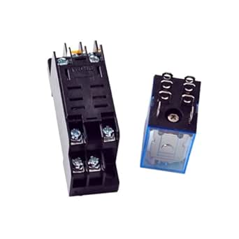 Amazon.co.jp: 10A dpdt relay LY2N Purpose Relay LY2NJ with power relay base socket 8 pins LY2 ...