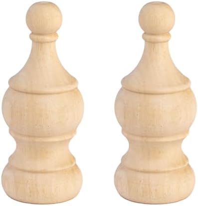 Amazon.com: Crapapfert 2Pack Decorative Wood Finials 5.9" Tall x 2.4 ...
