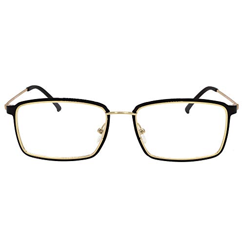 Buy Hrinkar Rectangle Black Gold Full Rim Metal:Plastic Latest Stylish ...