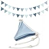 Amazon.com: 2 Strings Blue Pennant Banner Flags Nursery Garland Royal ...