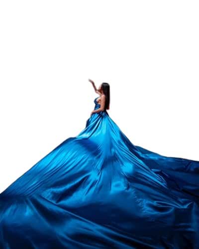 Amazon.com: Azure Blue Long Flying Dress | Flying Dress for Photoshoot ...
