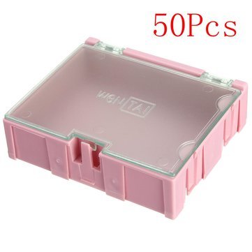50Pcs Pink Mini ESD SMD Chip Resistor Capacitor Component Box ...
