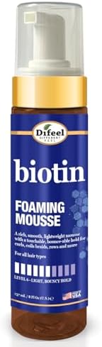 Amazon.com: Difeel Biotin Foaming Mousse 8 oz. - Curly Hair Biotin ...