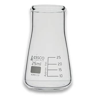 Eisco Labs - 25mL Conical Flask, Wide Neck, Borosilicate Glass, Heat ...