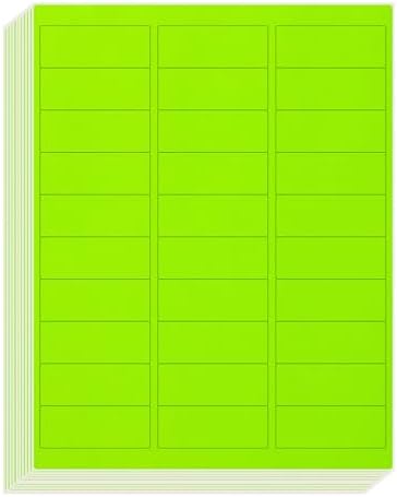 Amazon.com : L LIKED Fluorescent Green Labels, 1" X 2-5/8" Neon Colored ...