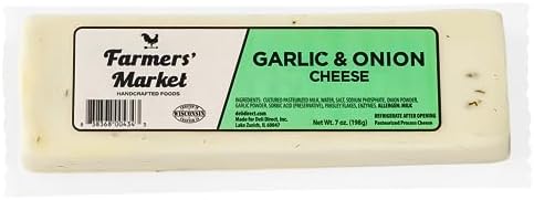 Amazon.com: Farmer's Market, Garlic and Onion, Cheese Block, 7oz, All ...