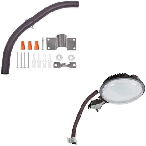 Paktonvo Mounting Arm and 120w Pole LED Barn Light Dusk to Dawn ...